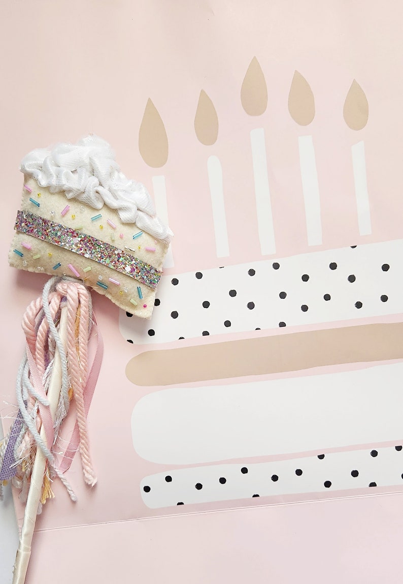 Birthday Cake Wand, Felt Cake, Birthday Theme , Sprinkle Theme Party ...