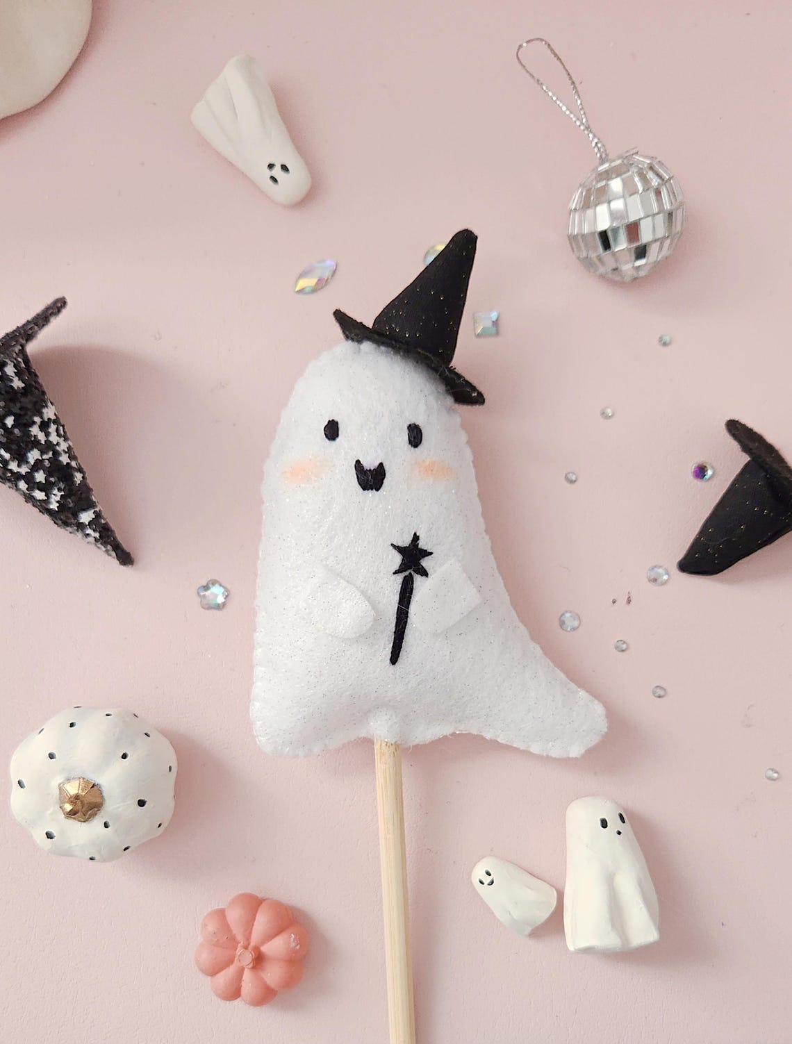Felt Ghost, Minature Ghost, Ghost Wand, Halloween Accessories, Ghost ...