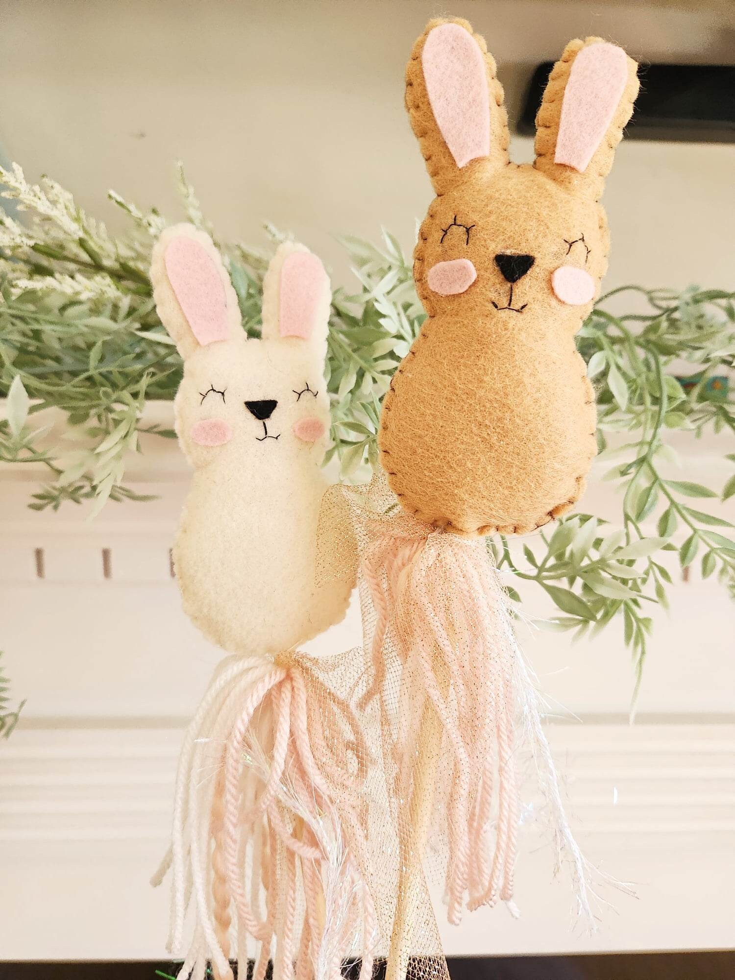 Bunny Wands, Easter Wands, Felt Wands, Spring Wands, Pretend Play Felt ...