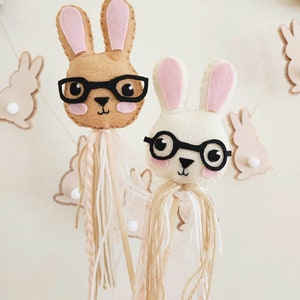 Bunny Wand, Easter Wand, Spring Basket Wands, Pretend Play Wands, Felt ...