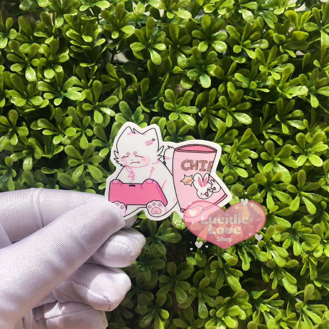 Cute Gamer Kitty Pink Aesthetic Sticker Decal Cute Pink Sticker - Etsy