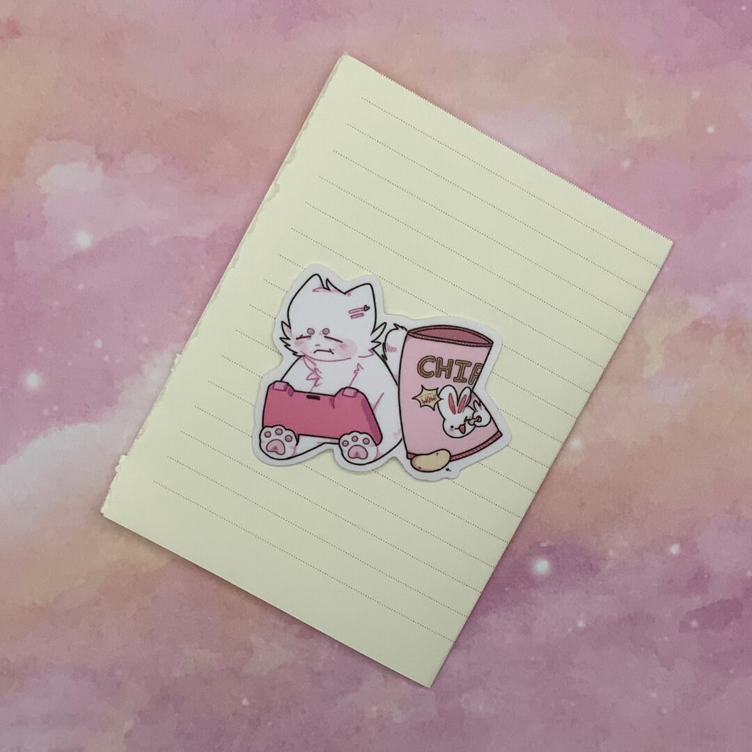 Cute Gamer Kitty Pink Aesthetic Sticker Decal Cute Pink Sticker - Etsy