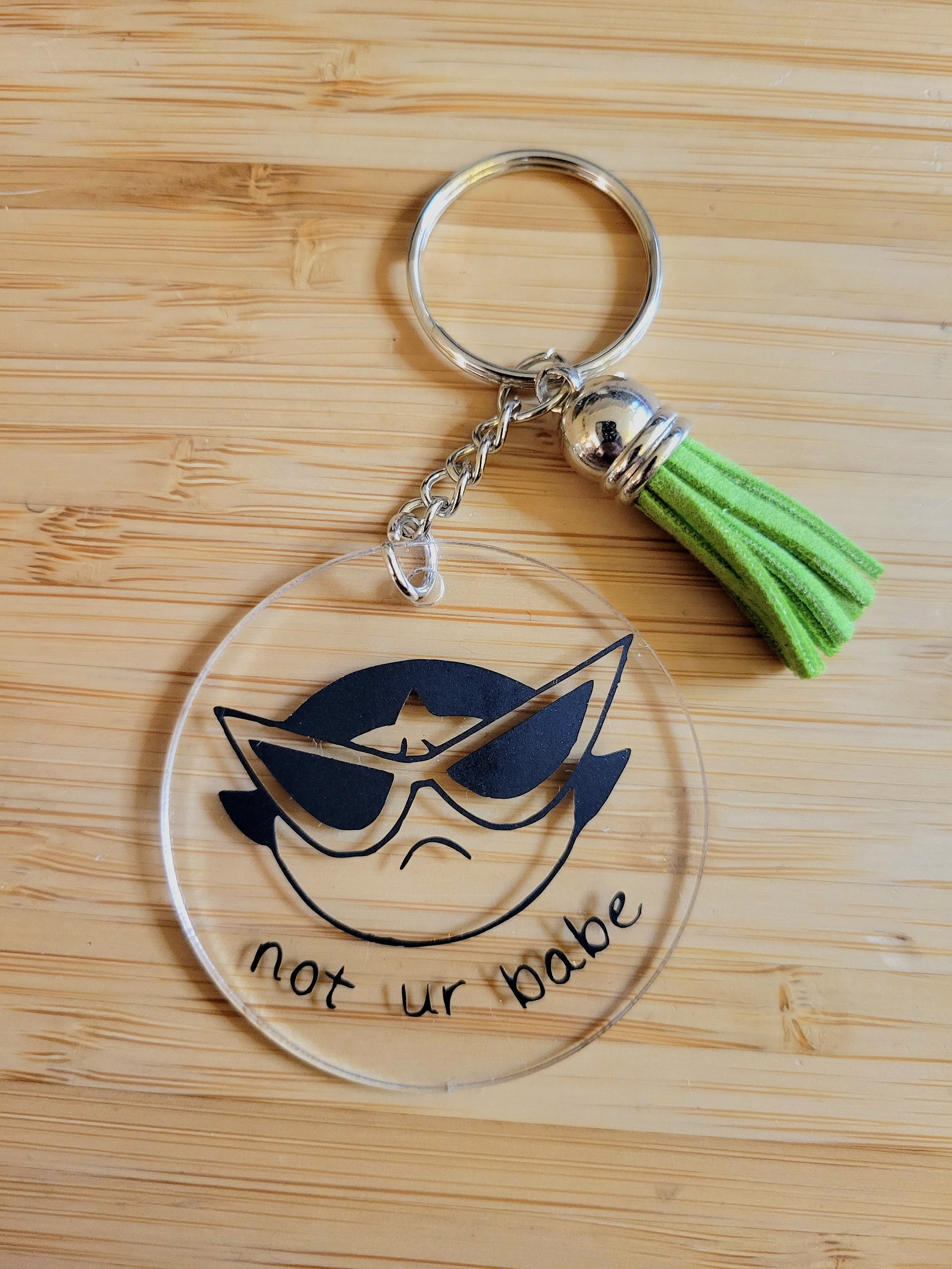 Power Puff Girls Buttercup "not Ur Babe" Key Chain - Funny Key Ring ...