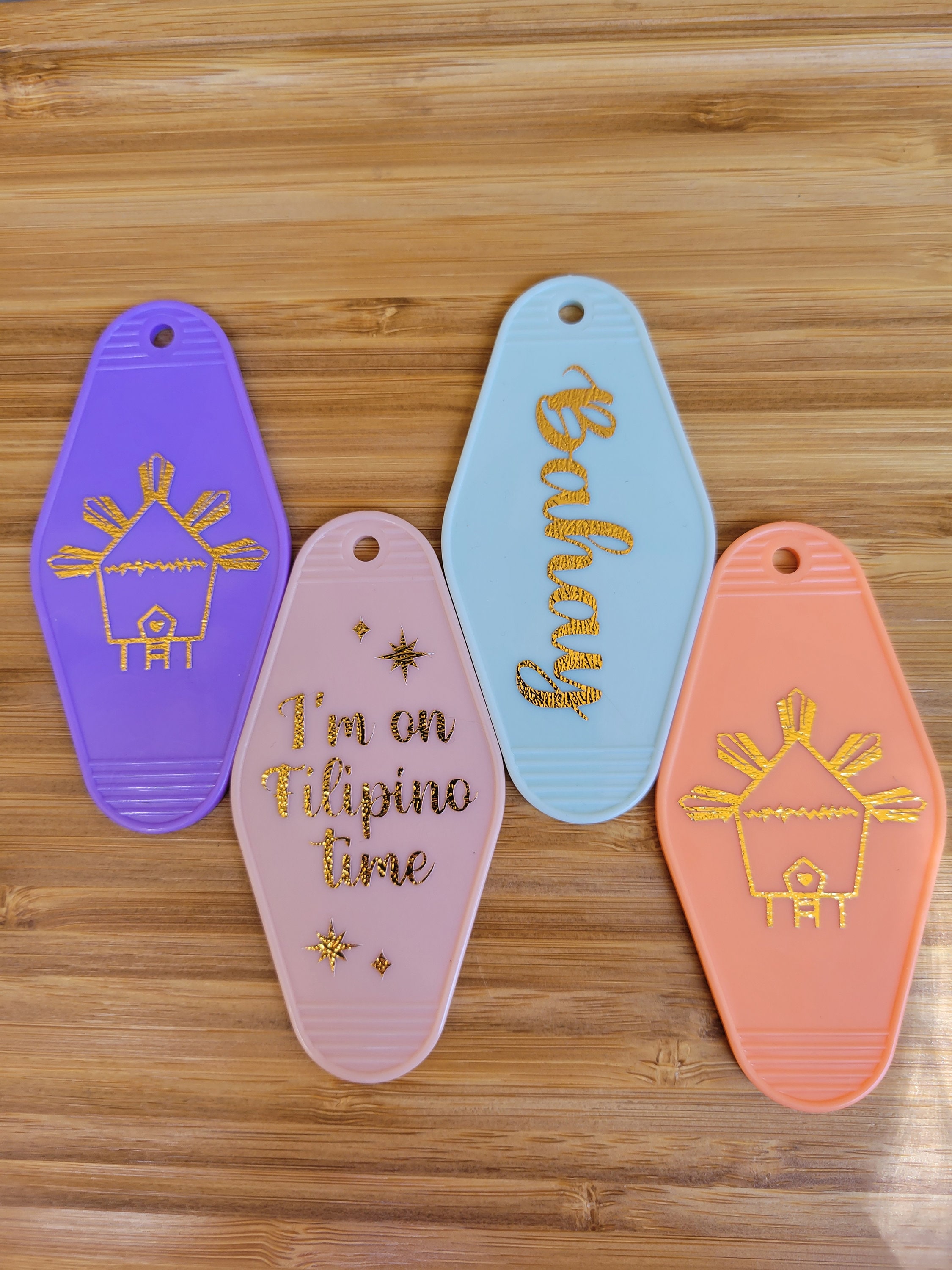 Bahay and "i'm on Filipino Time" Filipino Key Chain - Philippines Key ...