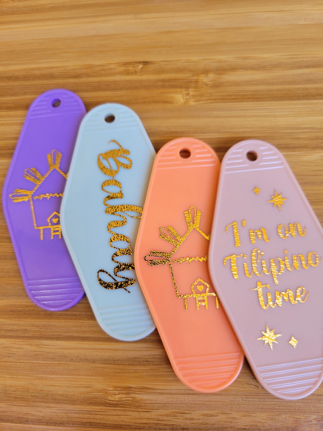 Bahay and "i'm on Filipino Time" Filipino Key Chain - Philippines Key ...