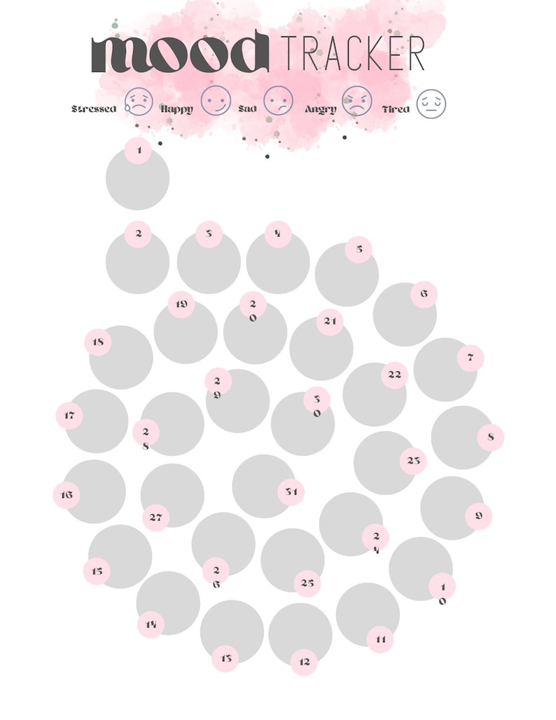Mood Tracker | Mood Planner | Mood Journal | Printable Mood Tracker ...