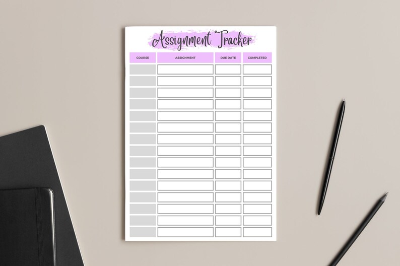 Assignment Tracker, Student Planner, Assignment Checklist, Assignment ...