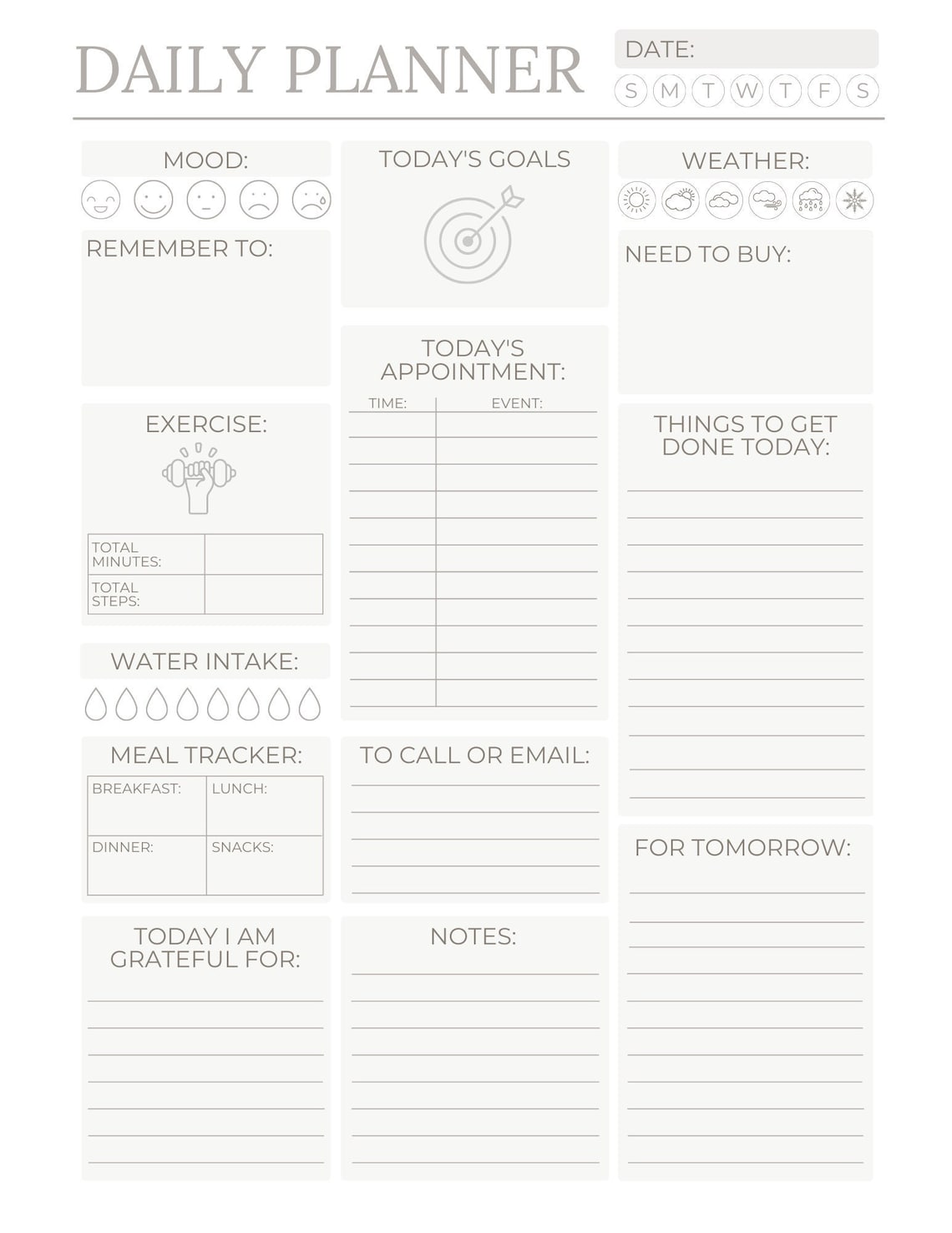 Daily Planner | Daily Log | Goodnotes Planner | Daily Tasks Sheet ...