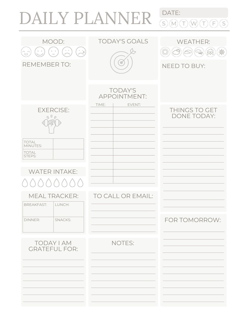 Daily Planner | Daily Log | Goodnotes Planner | Daily Tasks Sheet ...