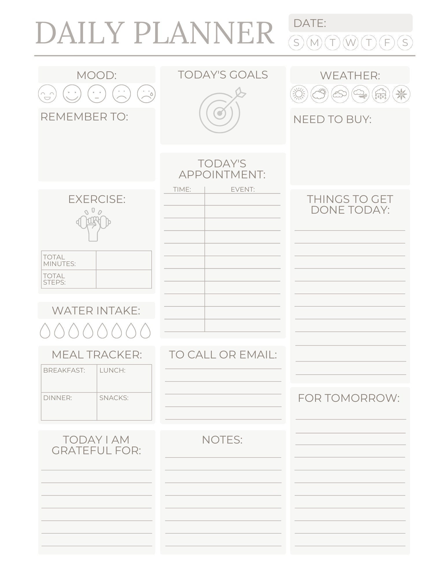 Daily Planner | Daily Log | Goodnotes Planner | Daily Tasks Sheet ...
