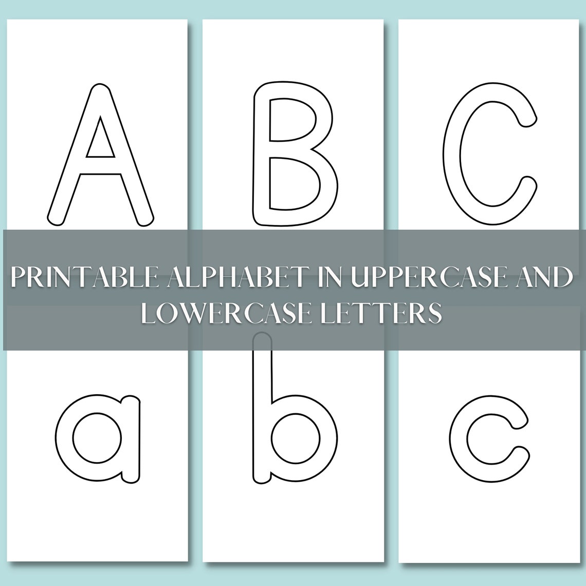 ABC Uppercase and Lowercase Letters in Pdf A4 Portrait. Full Alphabet ...