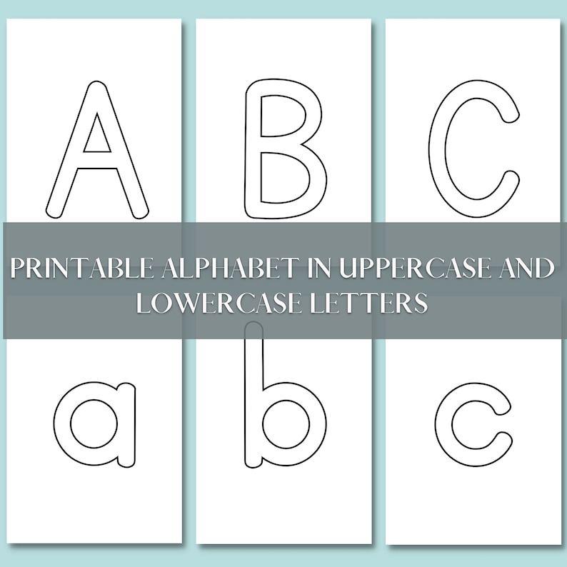 ABC Uppercase and Lowercase Letters in Pdf A4 Portrait. Full Alphabet ...