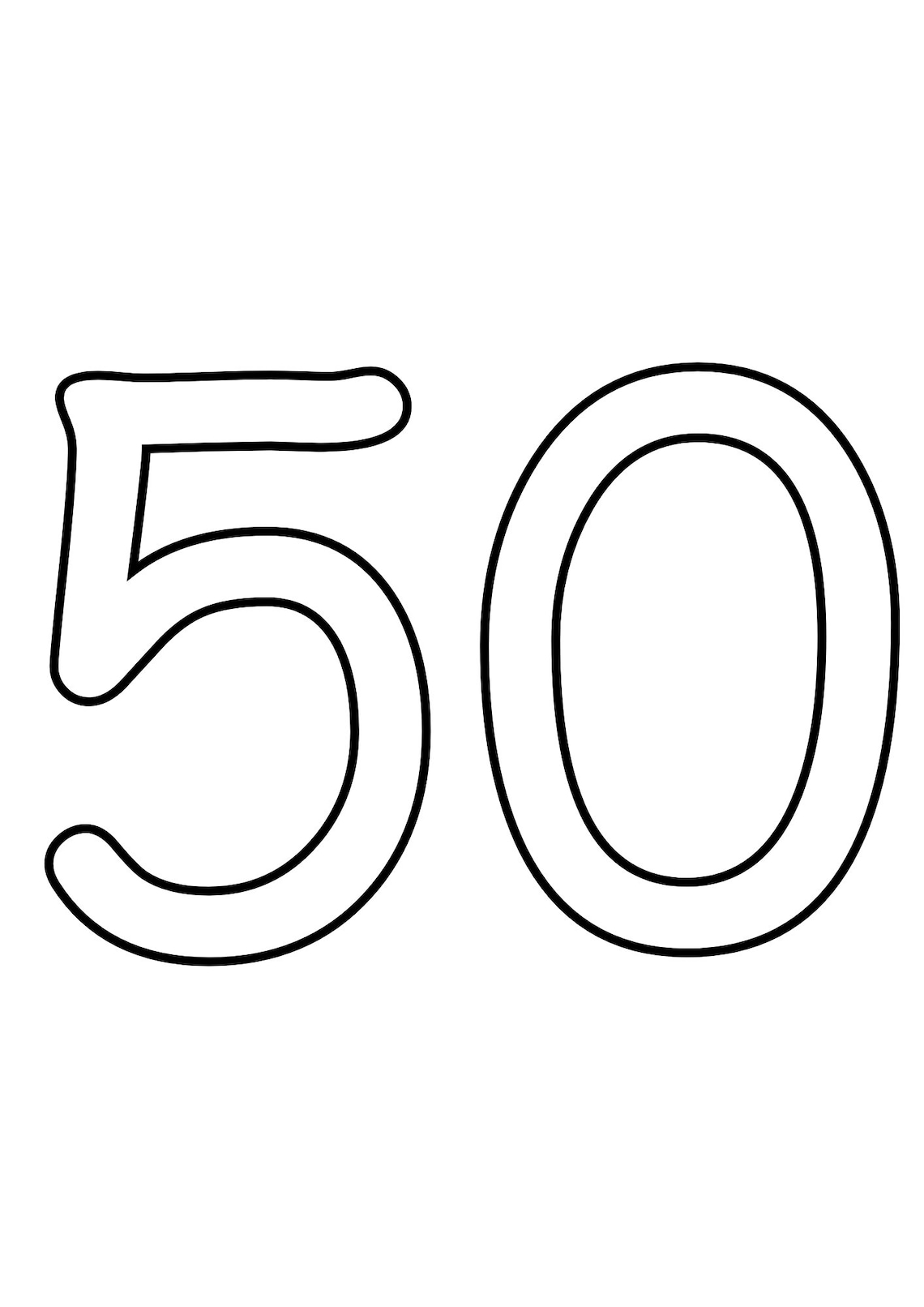 Printable Numbers Bubble A4 Pdf Numbers From 1-50 Total 65 Pages With ...