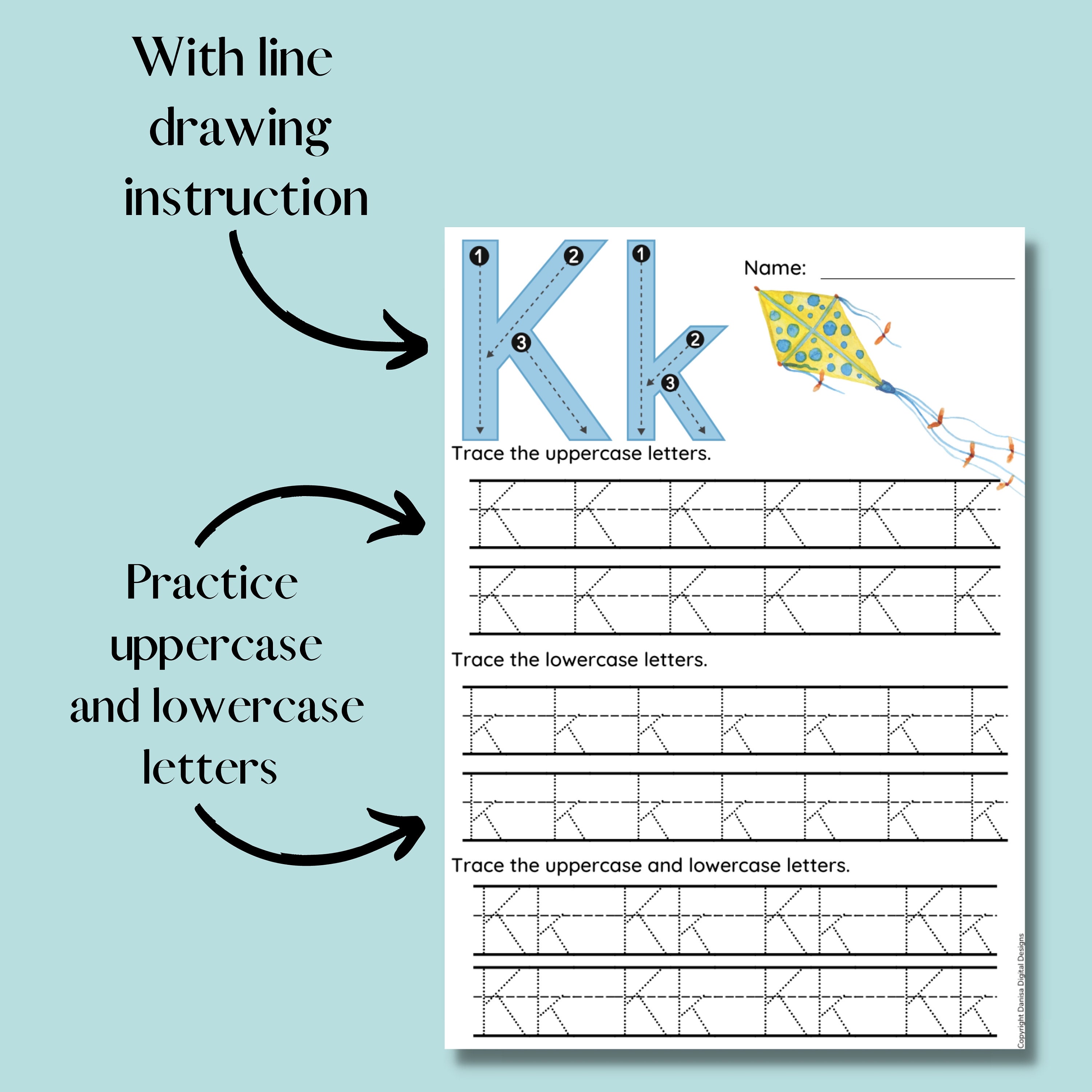 Printable Alphabet Tracing Worksheets L ABC Tracing L Uppercase Tracing ...