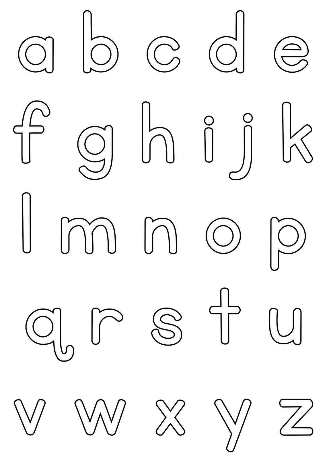 ABC Uppercase and Lowercase Letters in Pdf A4 Portrait. Full Alphabet ...