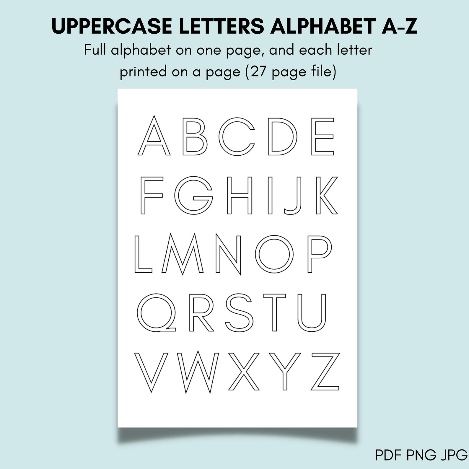 ABC Capital Letters Pdf Png Jpg Full Alphabet & Individual Letters ...