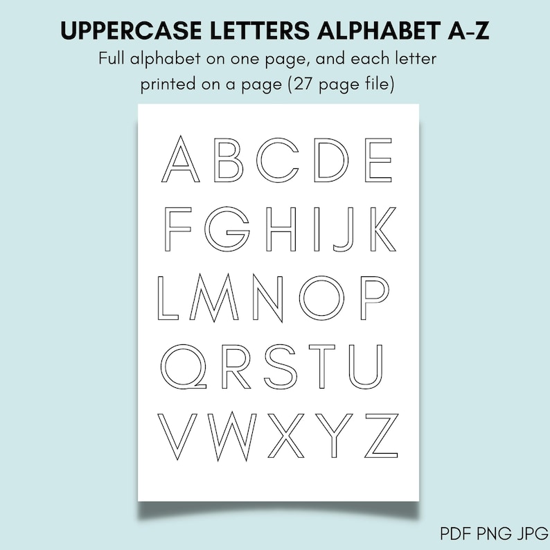 ABC Capital Letters Pdf Png Jpg Full Alphabet & Individual Letters ...