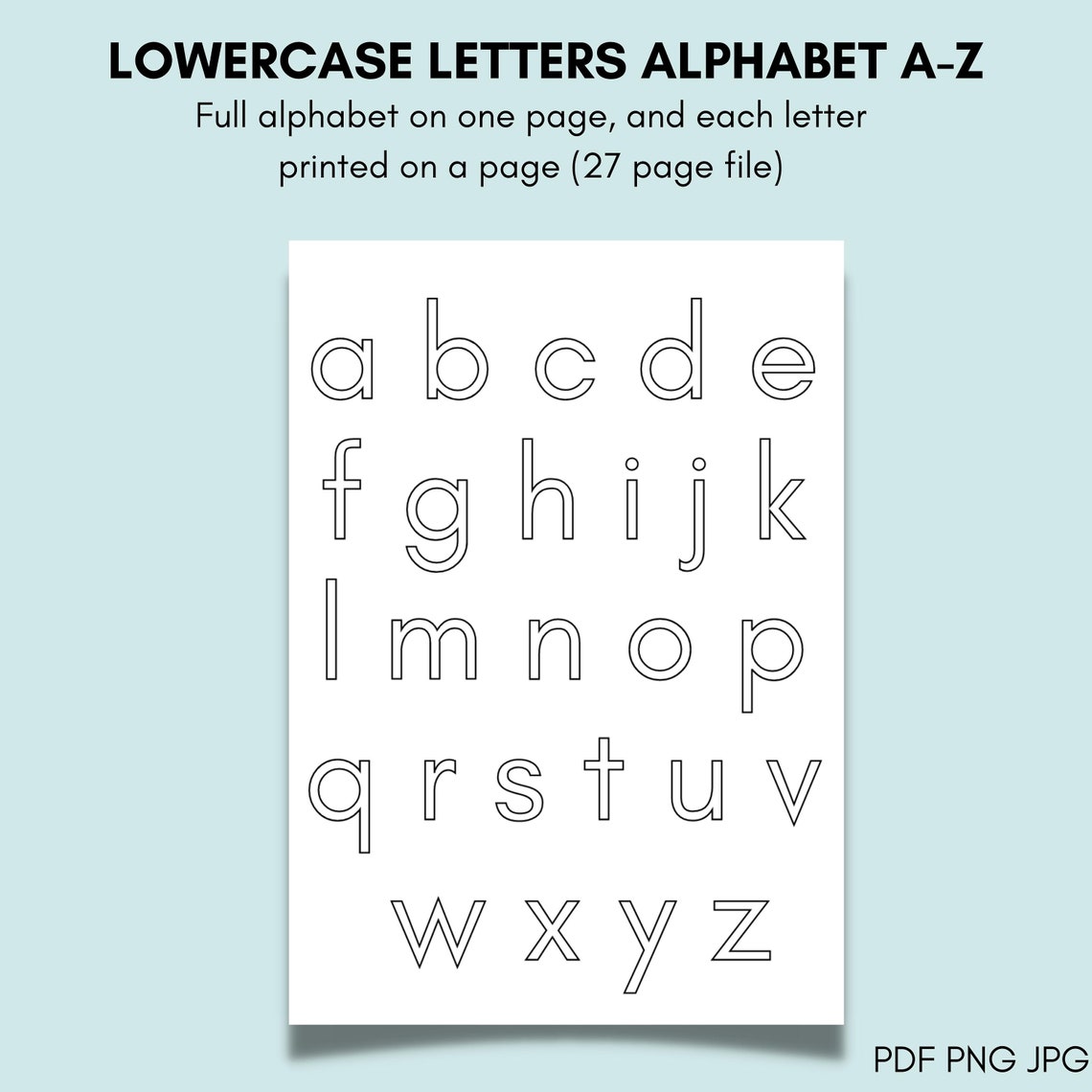 ABC Lowercase Letters Pdf Full Alphabet & Individual Letters Total 27 ...