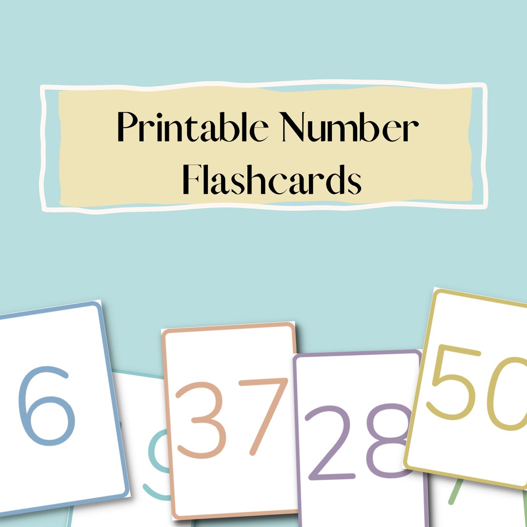 Printable Number Flashcards 1-50 L Color Numbers L Homeschool and ...
