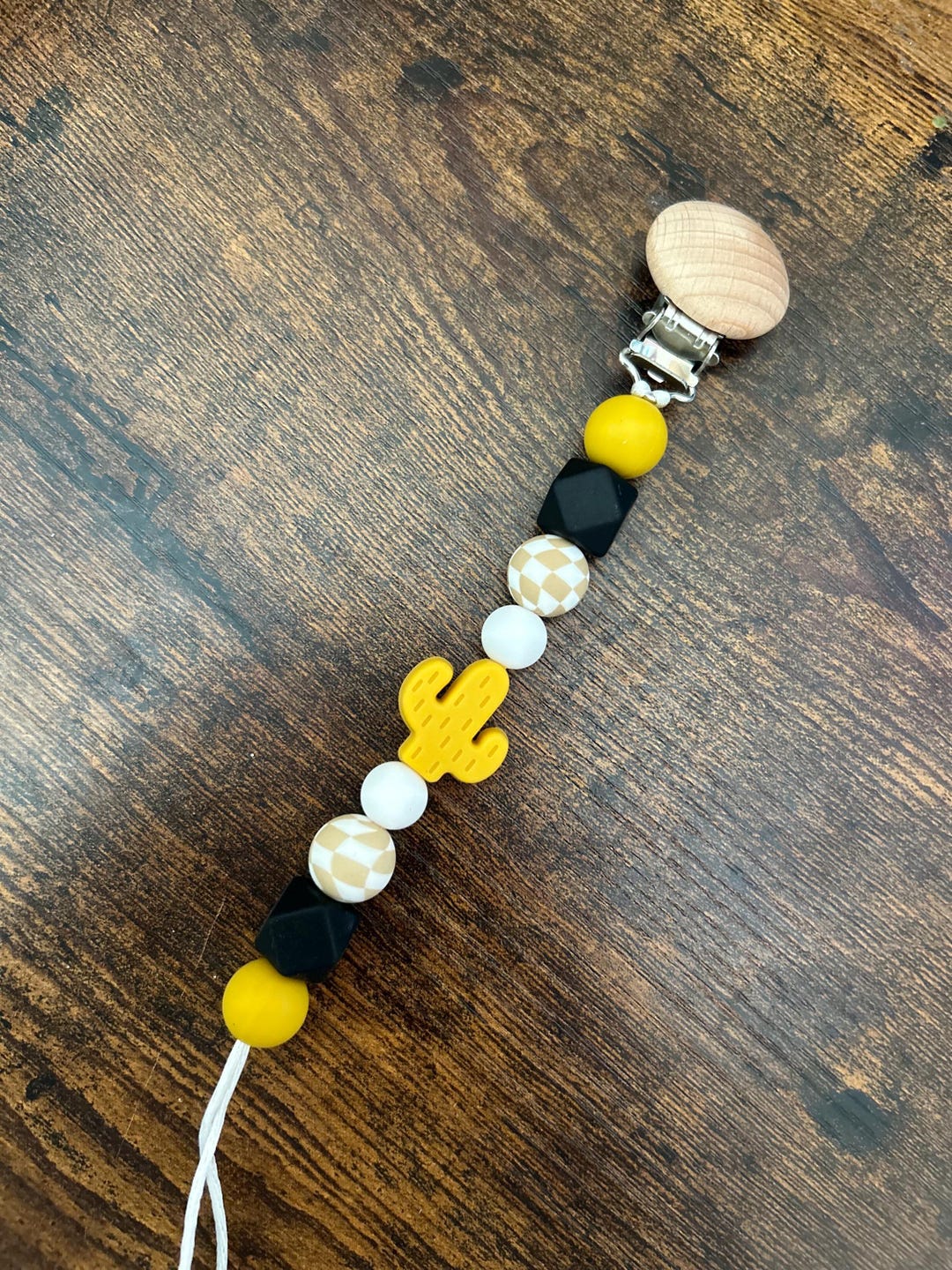 Custom Checkered Cactus Pacifier Clip | Silicone Baby Gift - Etsy