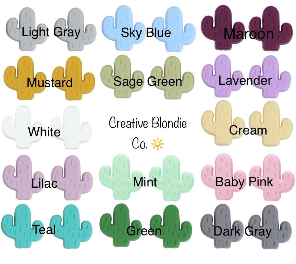 Mint Cactus Cow Print Custom Pacifier Clip| Personalized Silicone ...