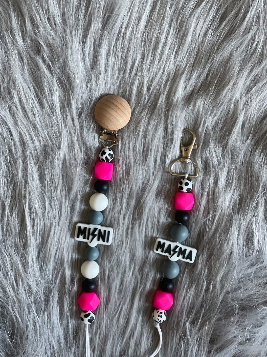 Matching Mama and Mini Pacifier Clip and Keychain Set| Custom Made ...