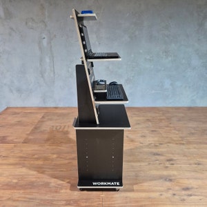 DIY CNC File Mobile Laptop Rolling Station Plans, Stand-up Desk, Tool ...