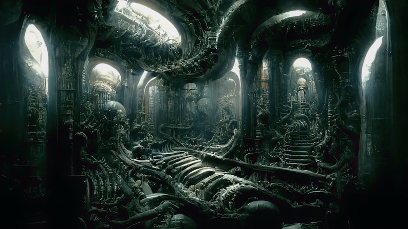 H. R. Giger Spaceship AI Art AI Created Digital Art Instant Download ...