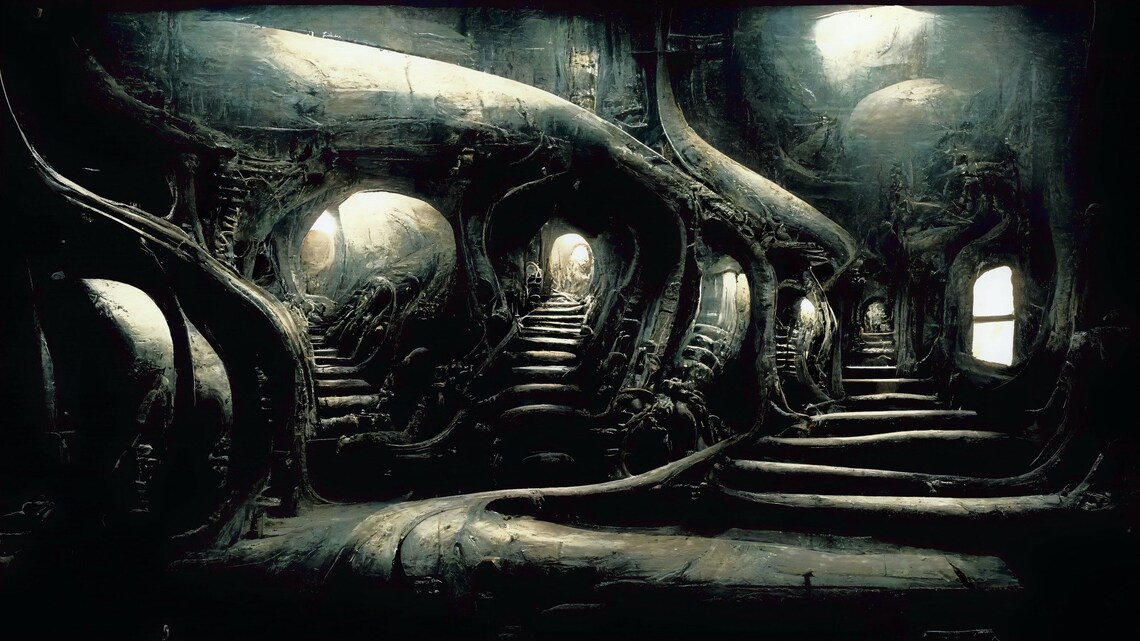 H. R. Giger Spaceship AI Art AI Created Digital Art Instant Download ...
