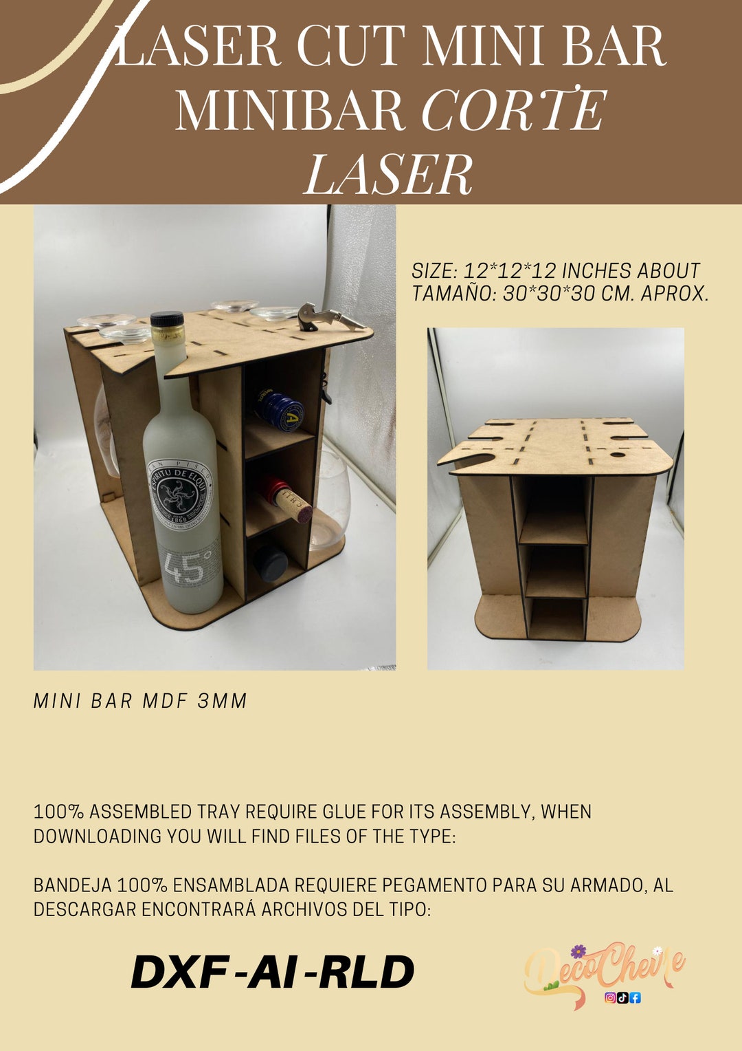 Laser Cut File, Mini Bar - Etsy