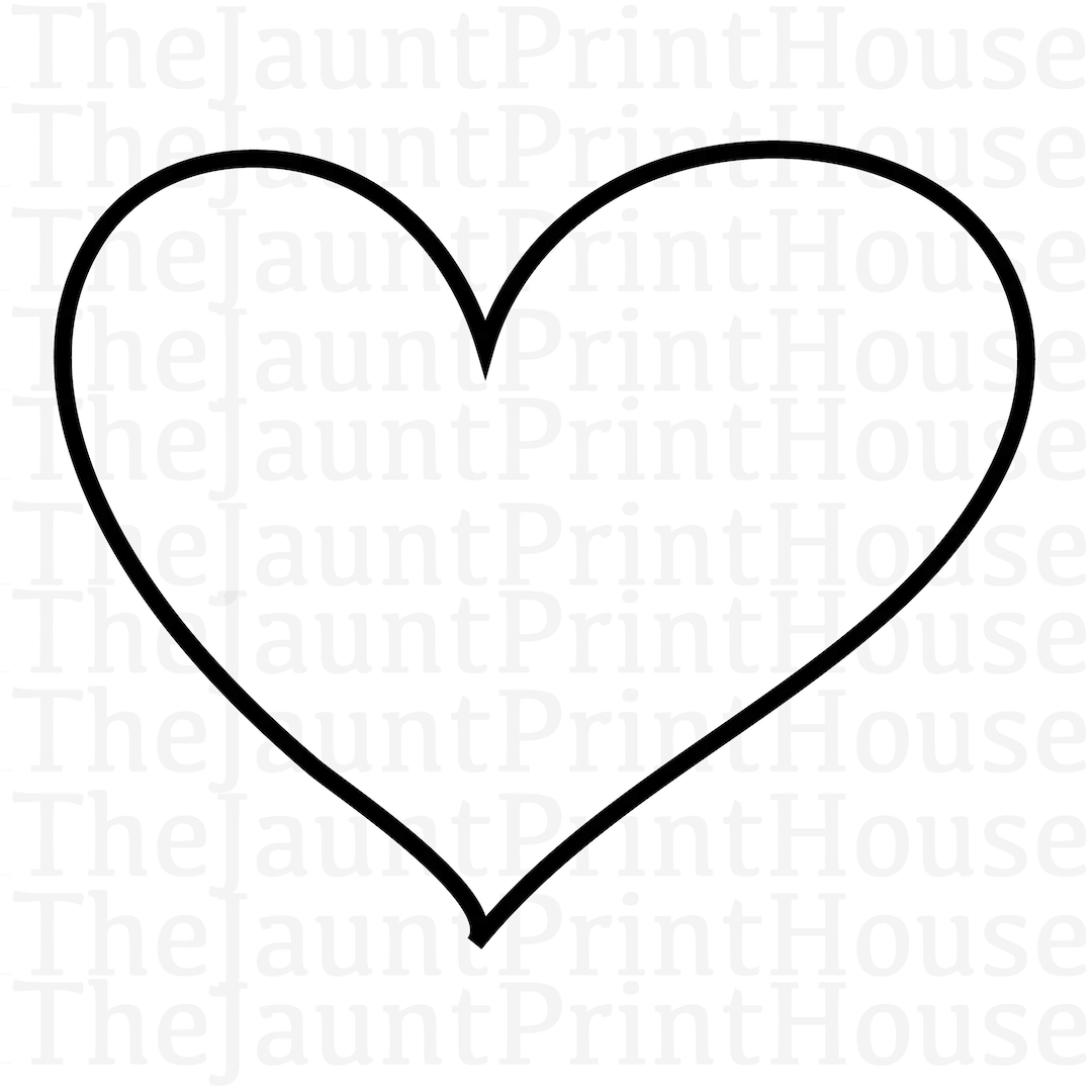 Imperfect Heart Drawing Printable Outline Svg Png Jpeg Dxf - Etsy