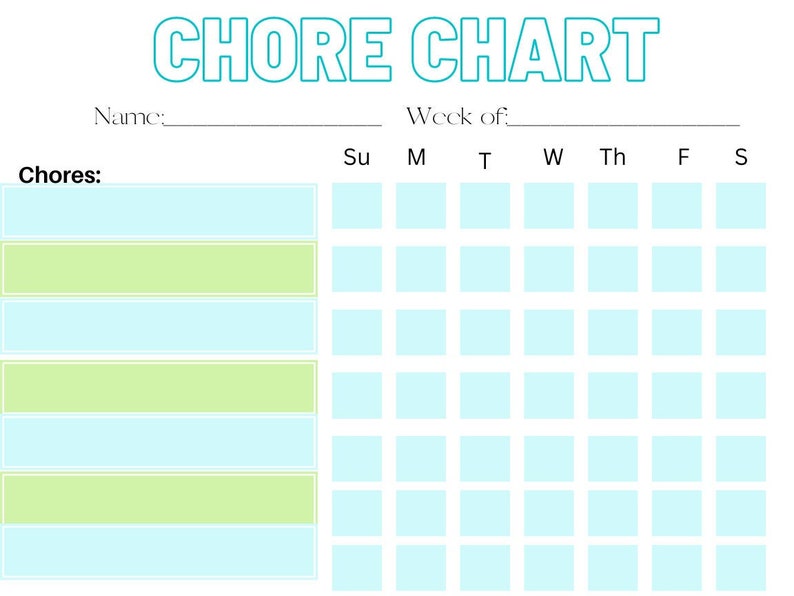 Chore Chart - Etsy