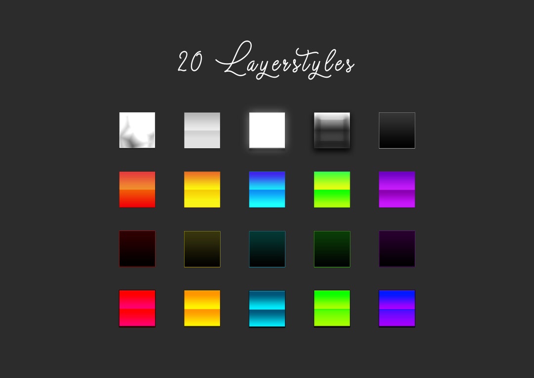 Photoshop Layer Style Pack 20 Unique Effects for Stunning Designs - Etsy