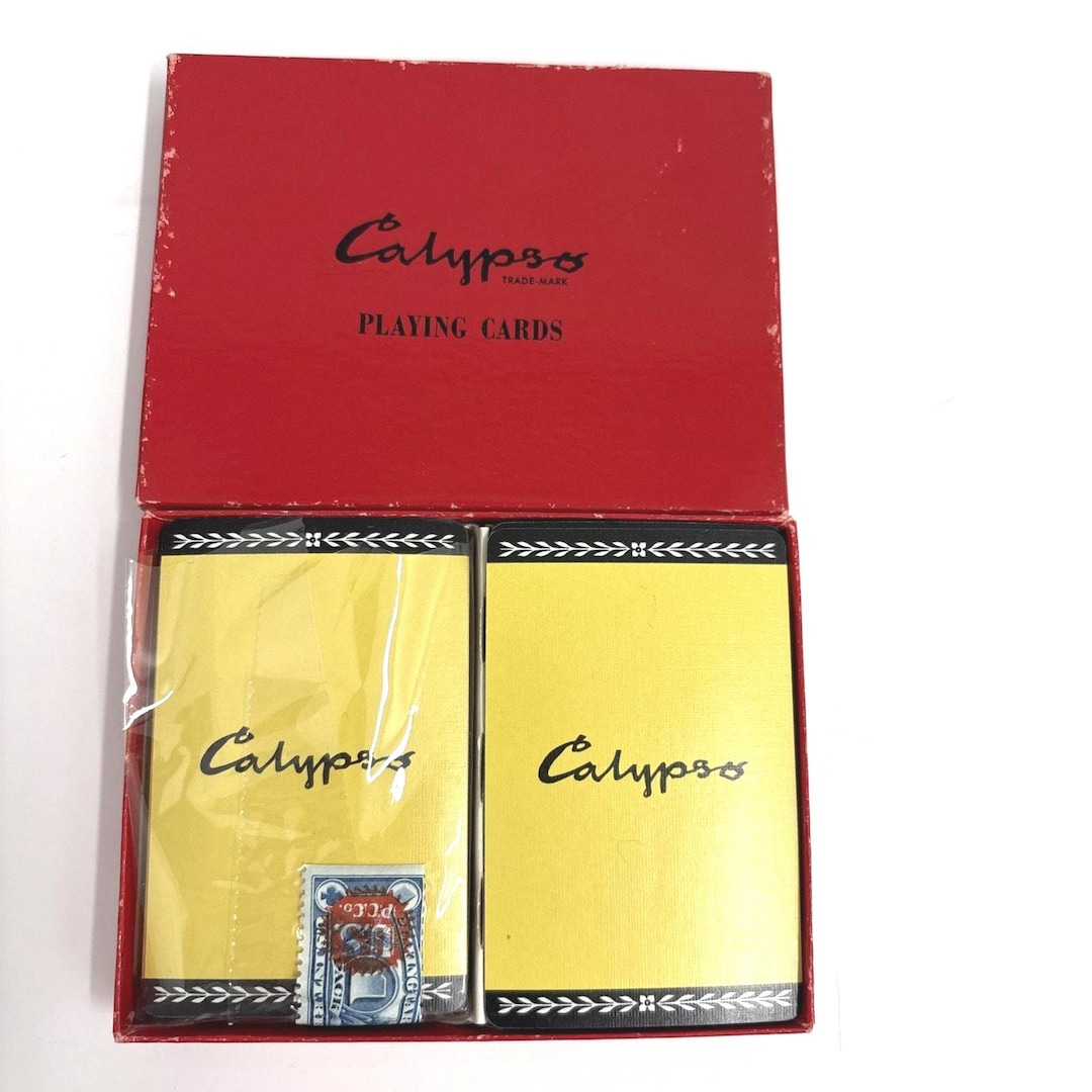 Vintage Calypso Playing Cards Dual Decks Yellow Logo in Original Red ...