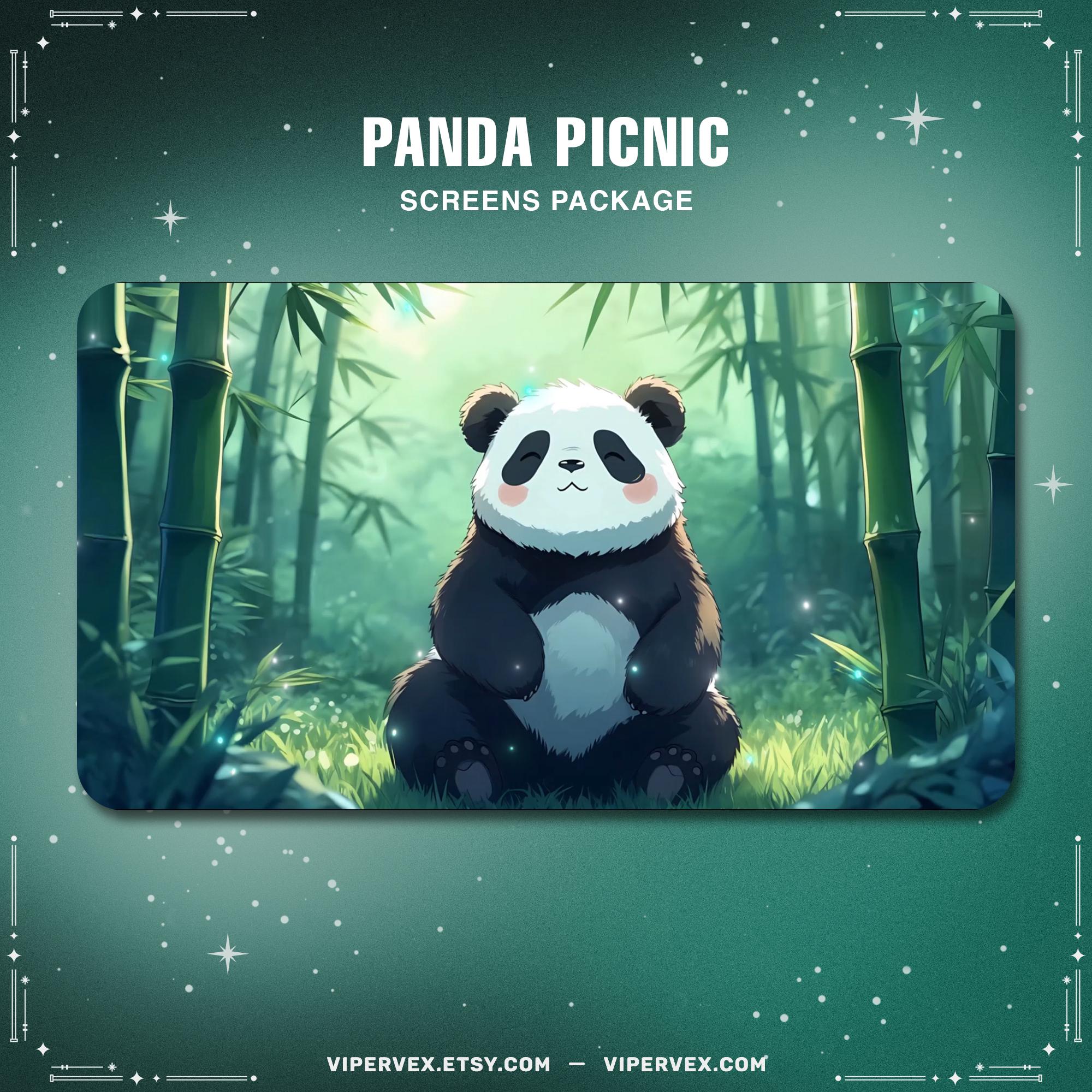 Animated Panda Twitch Overlay: Cozy Bamboo Stream Scenes (digital ...