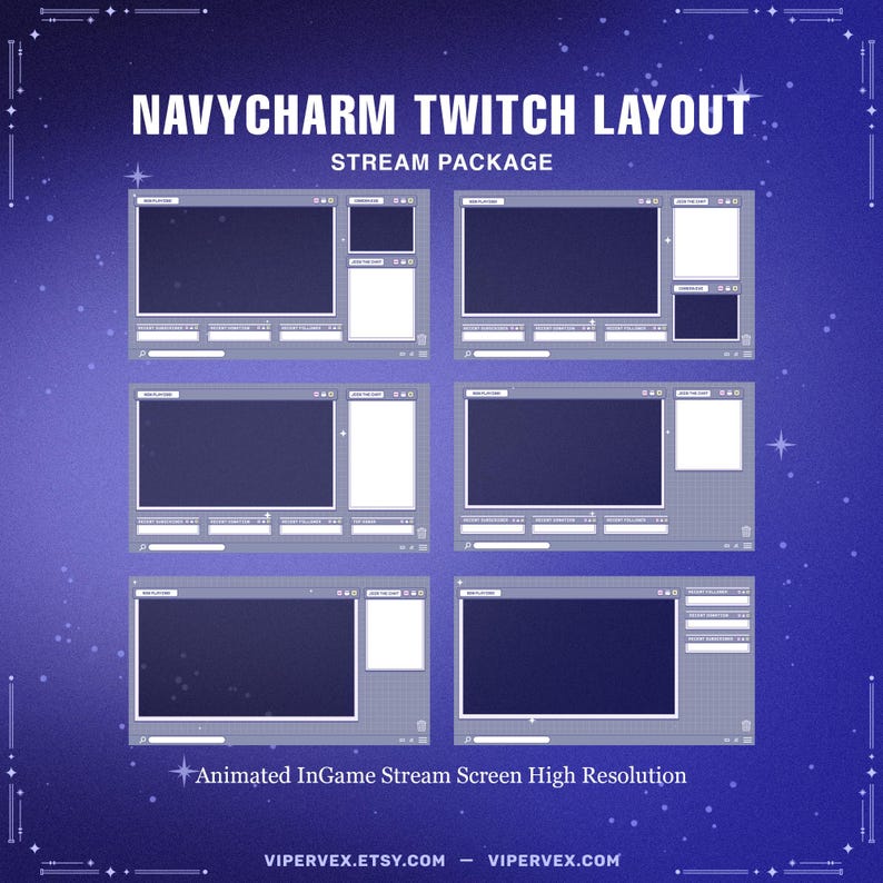 Animated Stream Overlay Package Cozy Vtuber, Overlays, Alerts, Screens ...