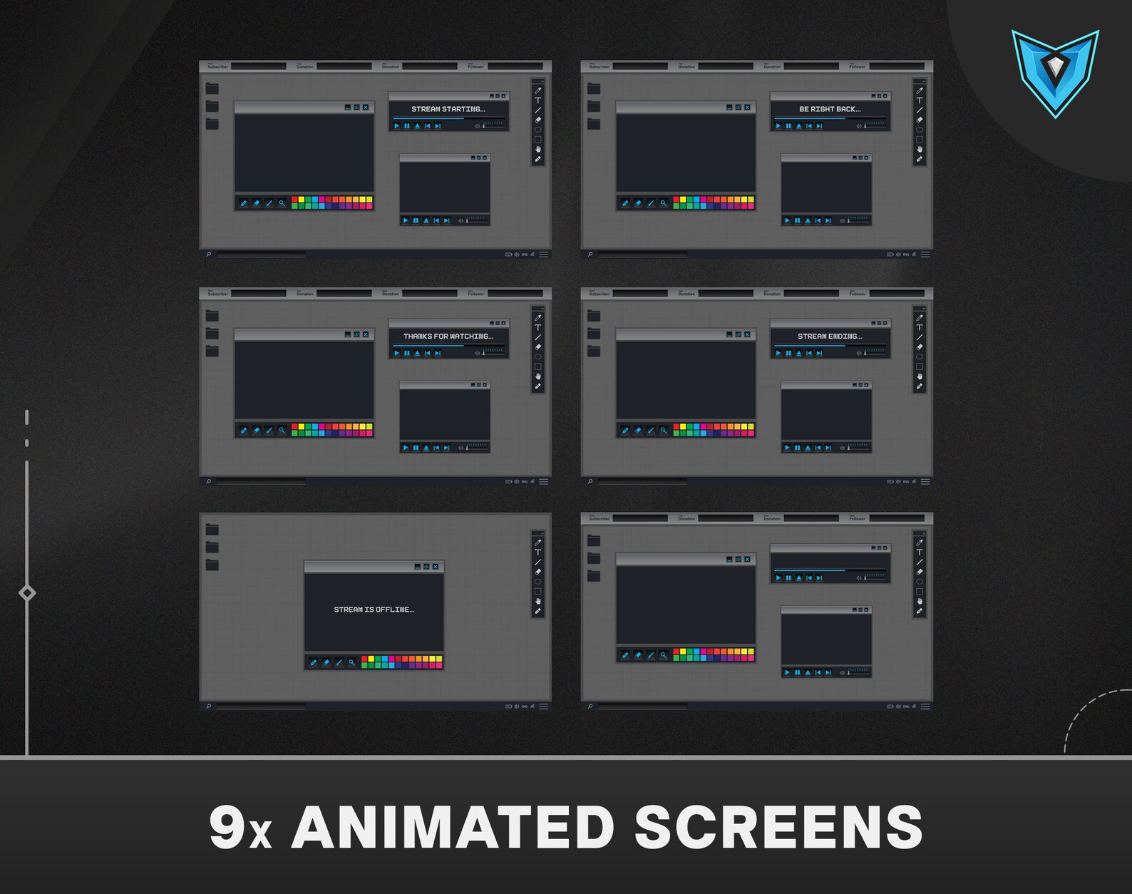 Aesthetic Gray Animated Stream Overlay Pack Twitch Overlay - Etsy