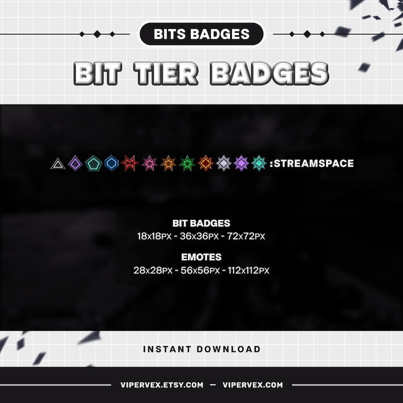 12x Twitch Bit Badges, Streaming Cheer Badges, Bit Badges for Streamers ...