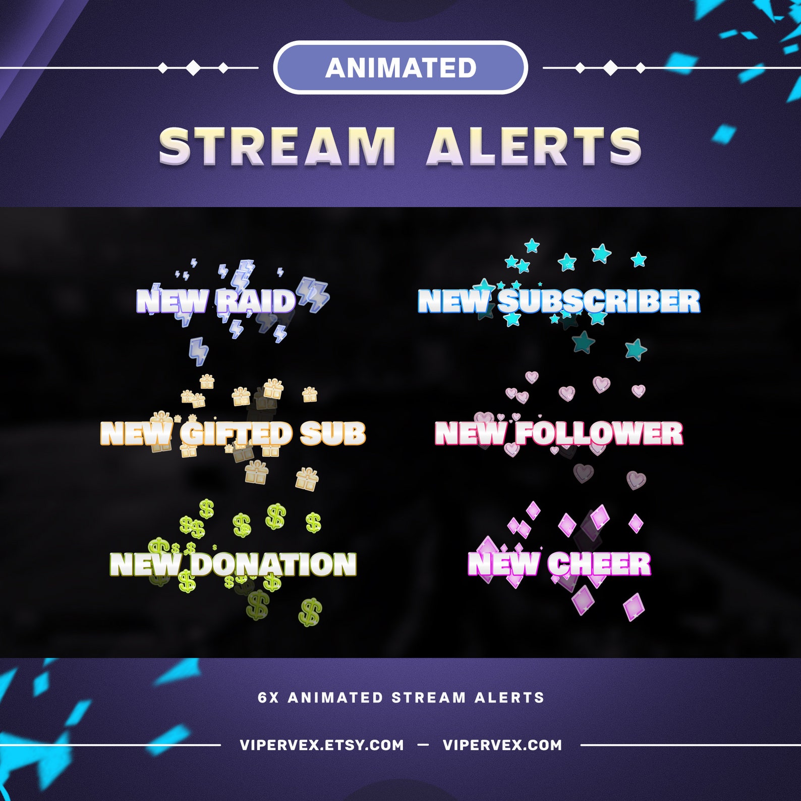 Animated Text Twitch Alerts, Twitch TV Alerts, Streamlabs Alerts ...
