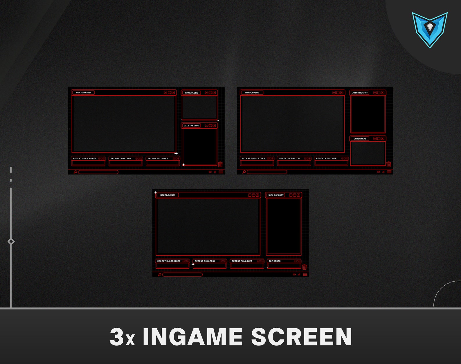 Black and Red Twitch Overlay Stream, Dark Twitch Overlay, Black Twitch ...