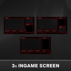 Black and Red Twitch Overlay Stream, Dark Twitch Overlay, Black Twitch ...