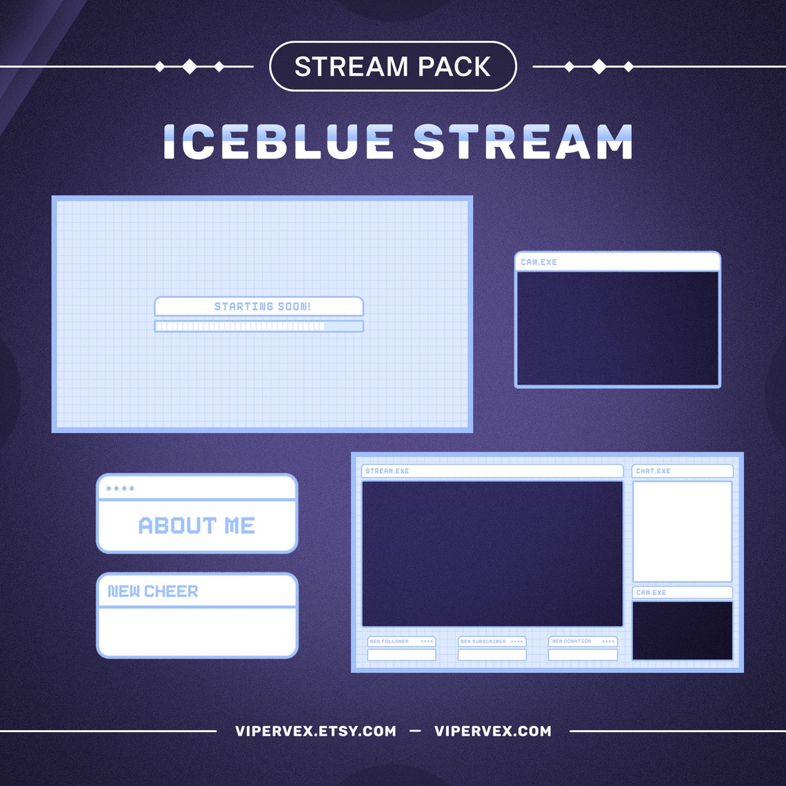 Blue Animated Twitch Overlay Cozy Package - Etsy