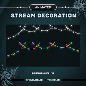 Christmas Lights Stream Decoration With Falling Snow, Winter Twitch ...