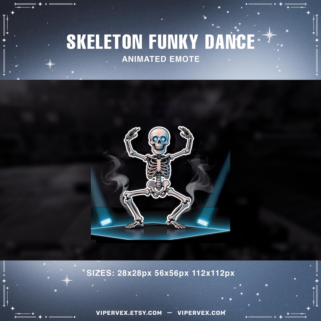 Funky Dancing Skeleton Animated Emote: Halloween Twitch Stream (digital ...