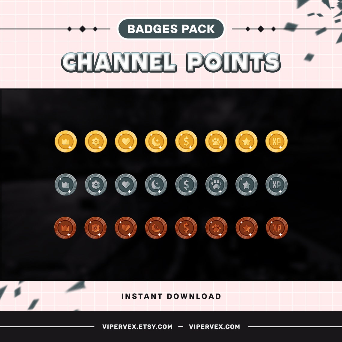 24x Channel Points Icon for Twitch, Channel Points Icon, Twitch Badges ...