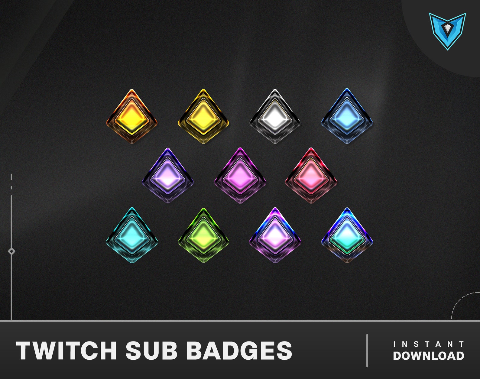 Kawaii Twitch Bit Badges, Twitch Bit Badges, Bit Badges, Cheer Badges ...