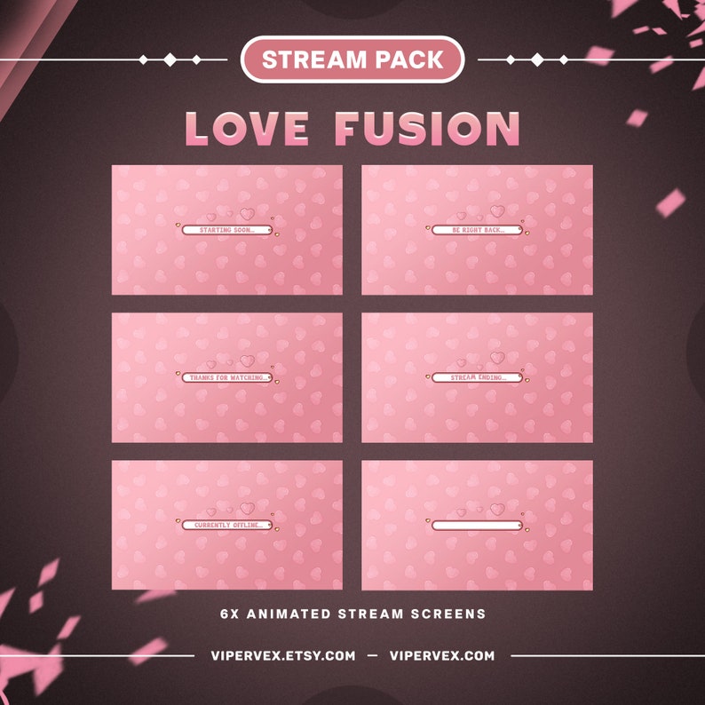 Pink Animated Stream Package, Overlays, Alerts, Screens, Panels ...