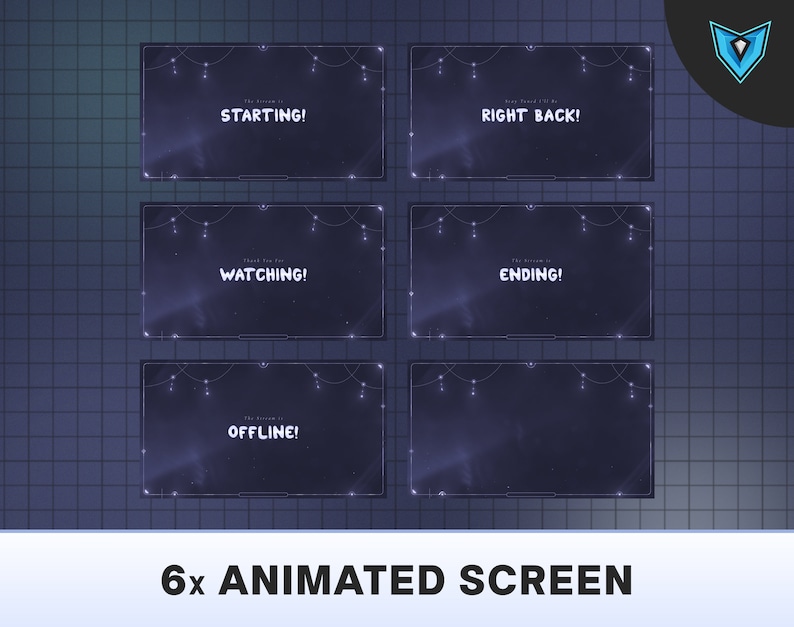 Purple Aesthetic Twitch Overlay Stream Pack, Twitch Overlay Moon ...