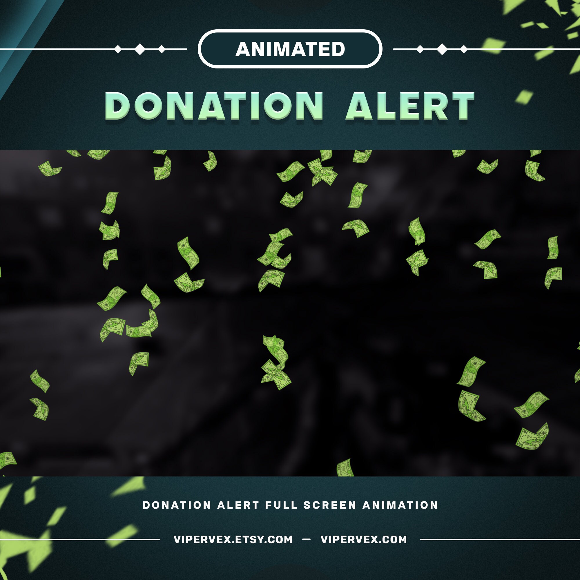 Dollars Donation Stream Alert: Animated Twitch Alert (webm) - Etsy