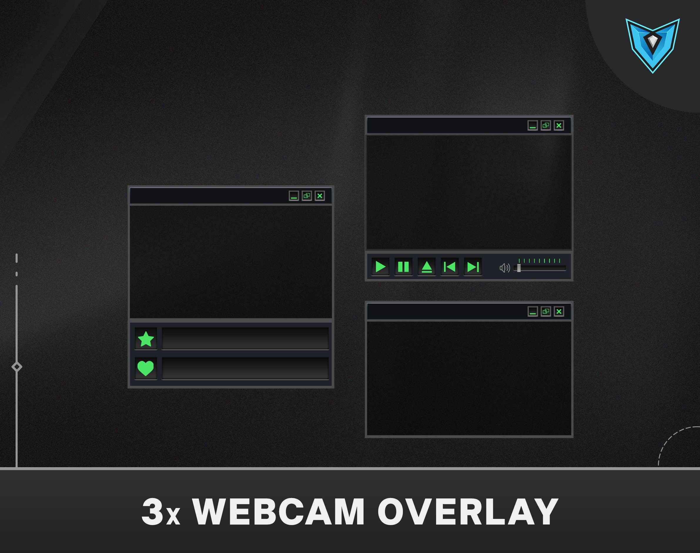 Dark Green Animated Twitch Overlay Pack, Cozy Twitch Overlay, Lofi ...